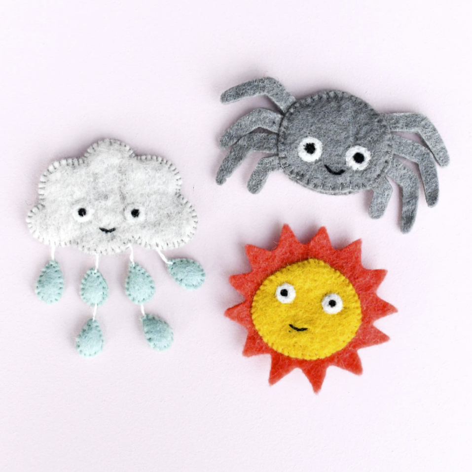 Itsy Bitsy Spider (Incy Wincy Spider), Finger Puppet Set felttoy ...