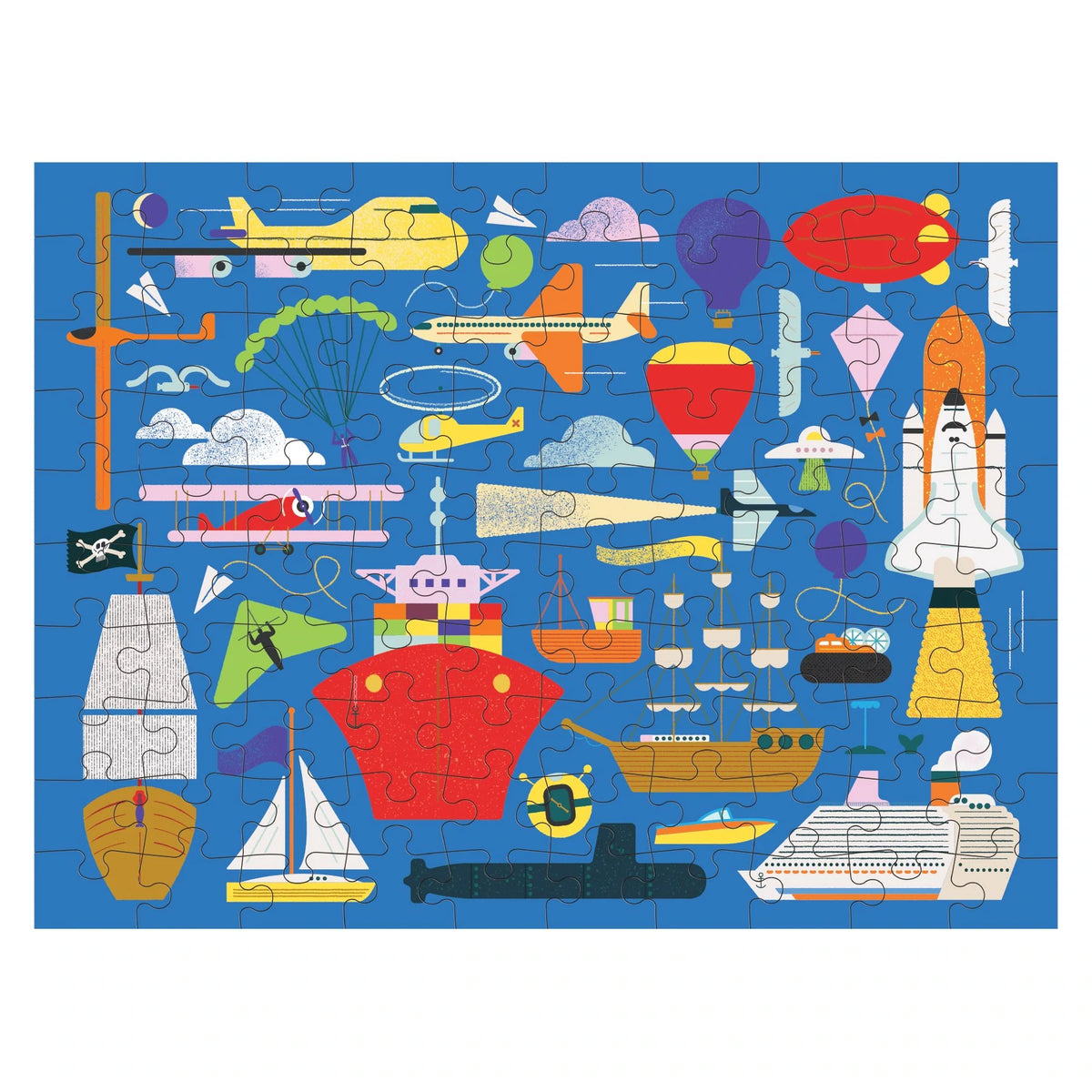 Double-Sided Puzzle_Vehicles 100pieces, 6+, mudpuppy, puzzle ...